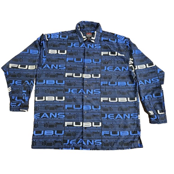 FUBU | Shirts | Vintage Fubu Jeans The Collection All Over Print Shirt Men 3xl Rap Hip Hop 9s ...
